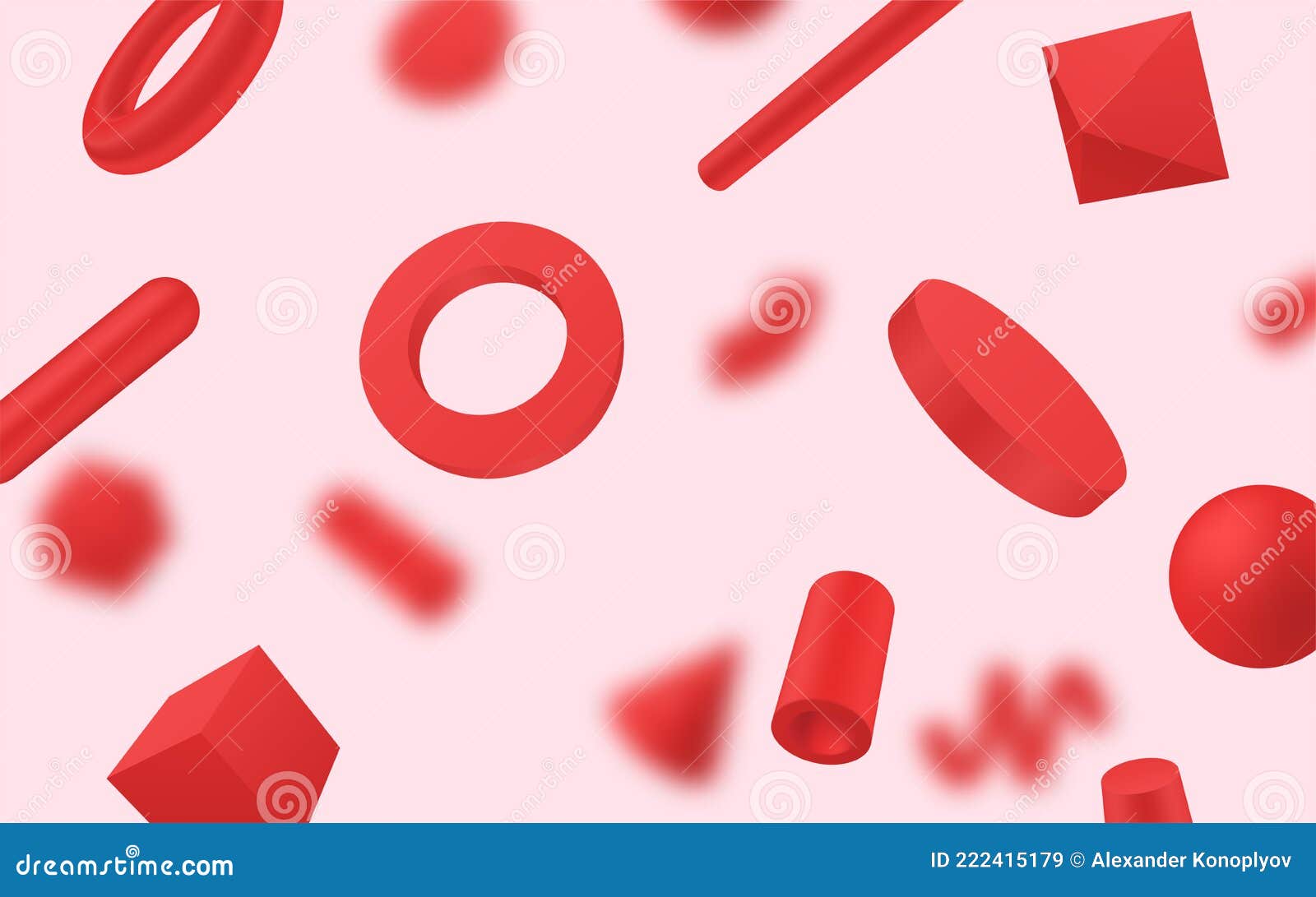 Horizontal Abstract 3d Geometric Shapes Background Vector Illustration ...