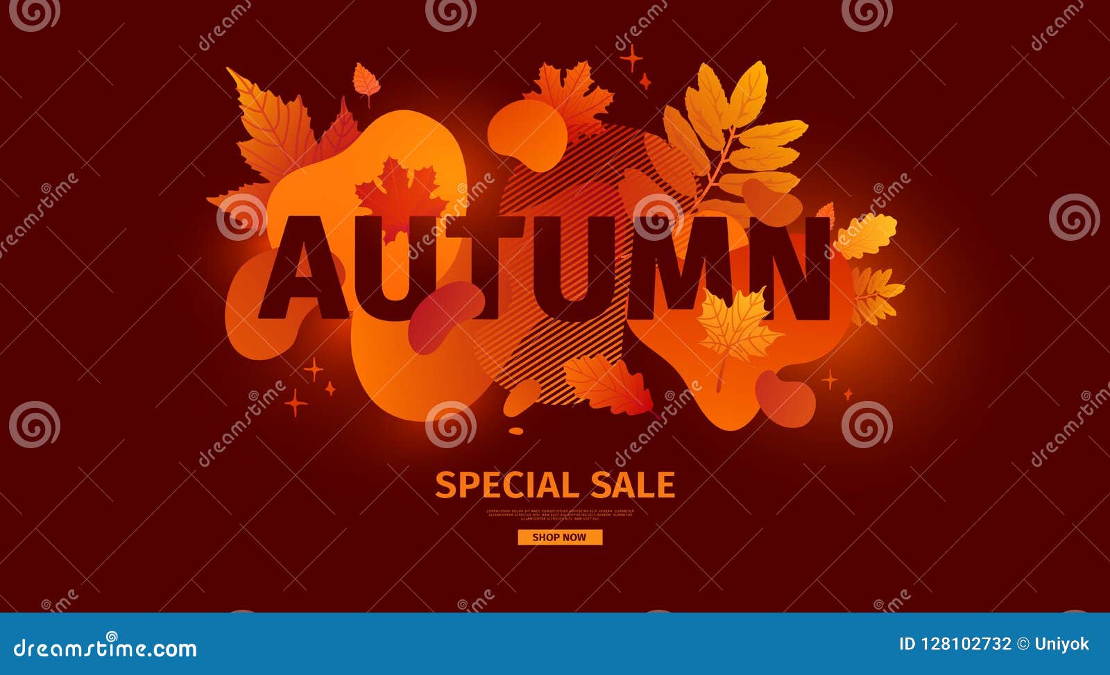 Horizontal Abstract Geometric Design for Autumn Promotion. Fall Offer ...