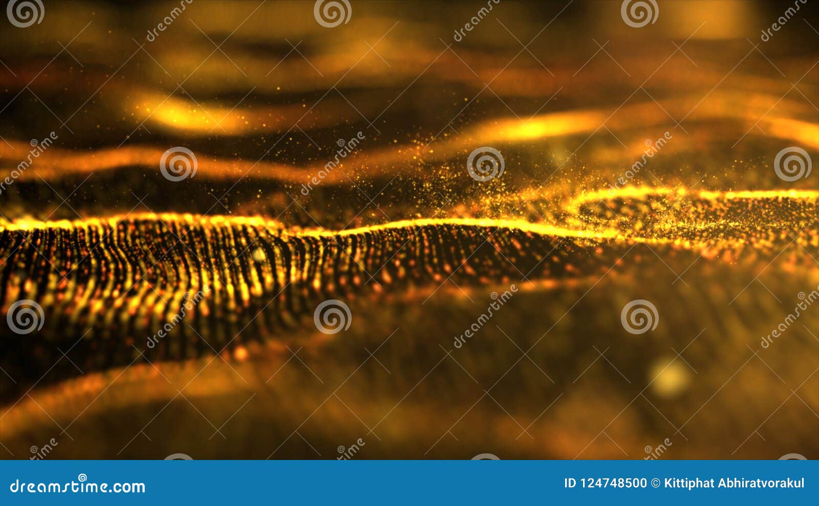 Waves of Gold Abstract Particles Stock Photo - Image of fluid, contour ...