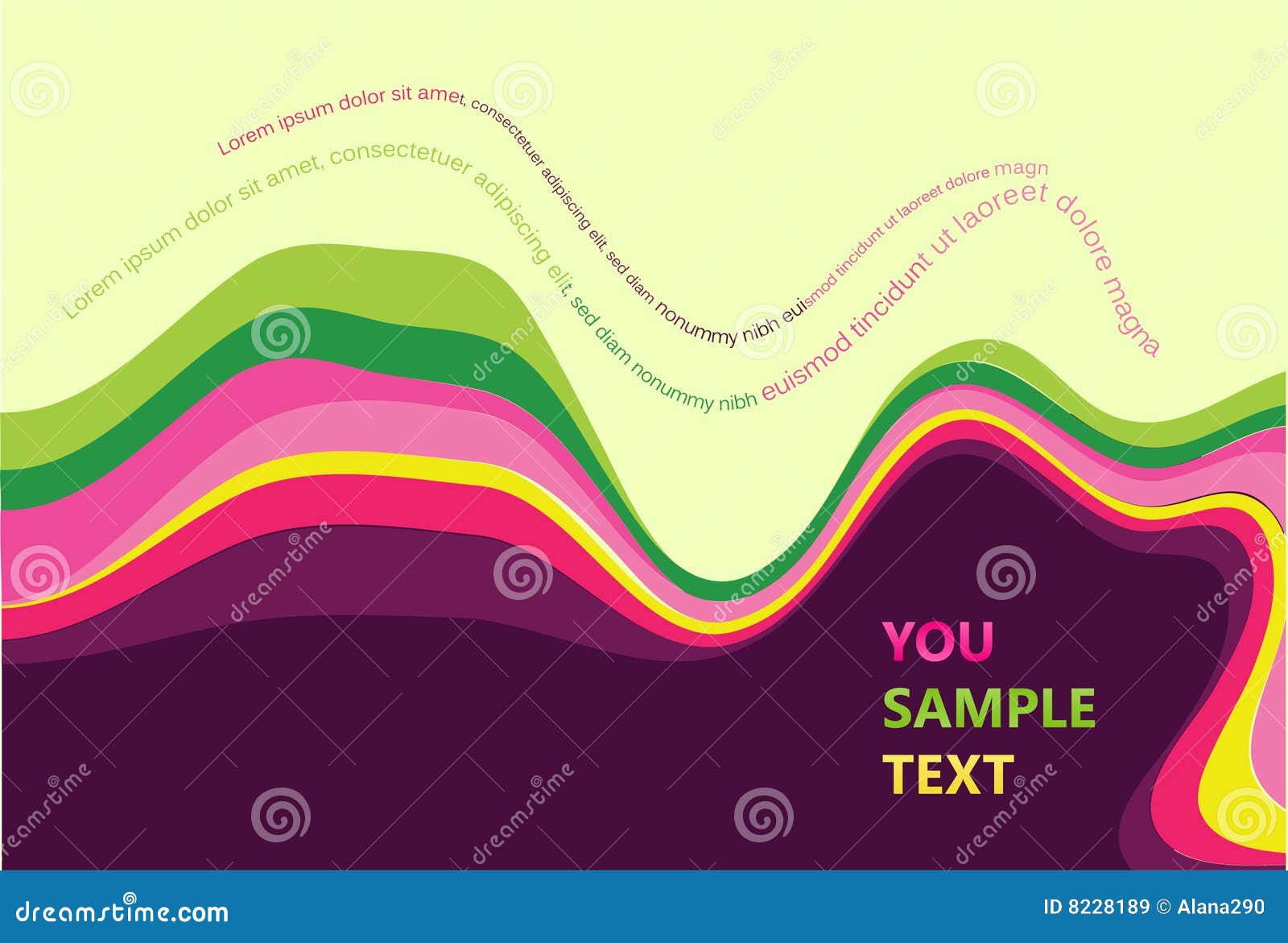 Horizontal Abstract Wave Multicolored Design Stock Vector ...
