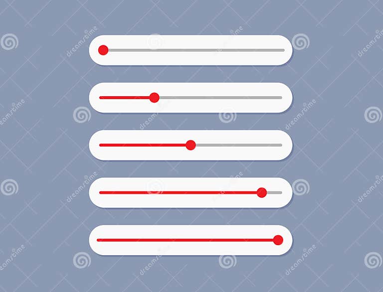 Horizontal Adjustable Sliders with a Red Progress Bar Indicator Against ...
