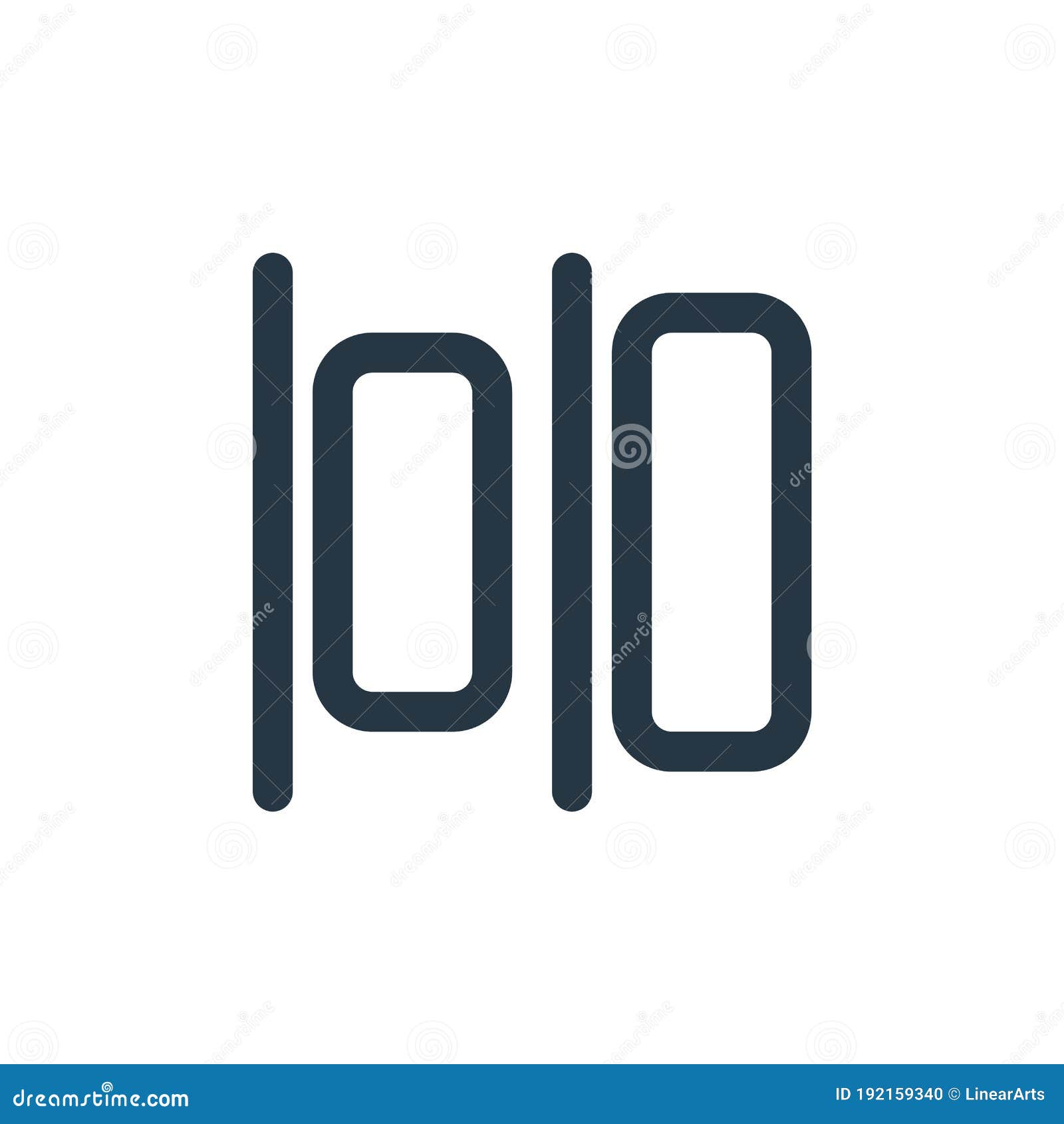 Horizontal Alignment Icon Vector from Text Editor Concept. Thin Line ...