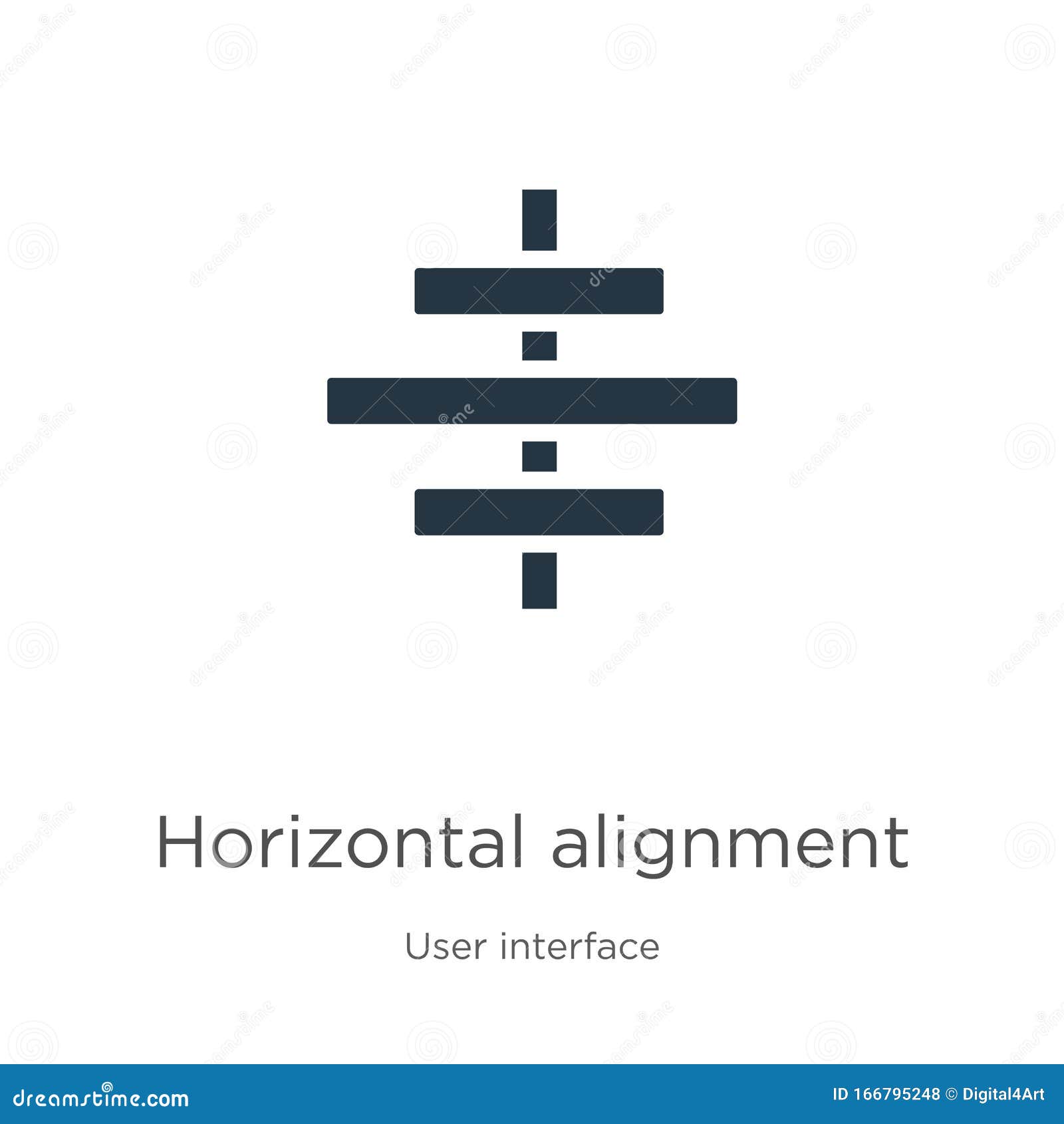 Horizontal Alignment Icon Vector. Trendy Flat Horizontal Alignment Icon ...