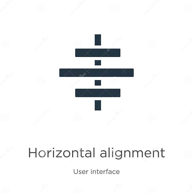 Horizontal Alignment Icon Vector. Trendy Flat Horizontal Alignment Icon from User Interface ...