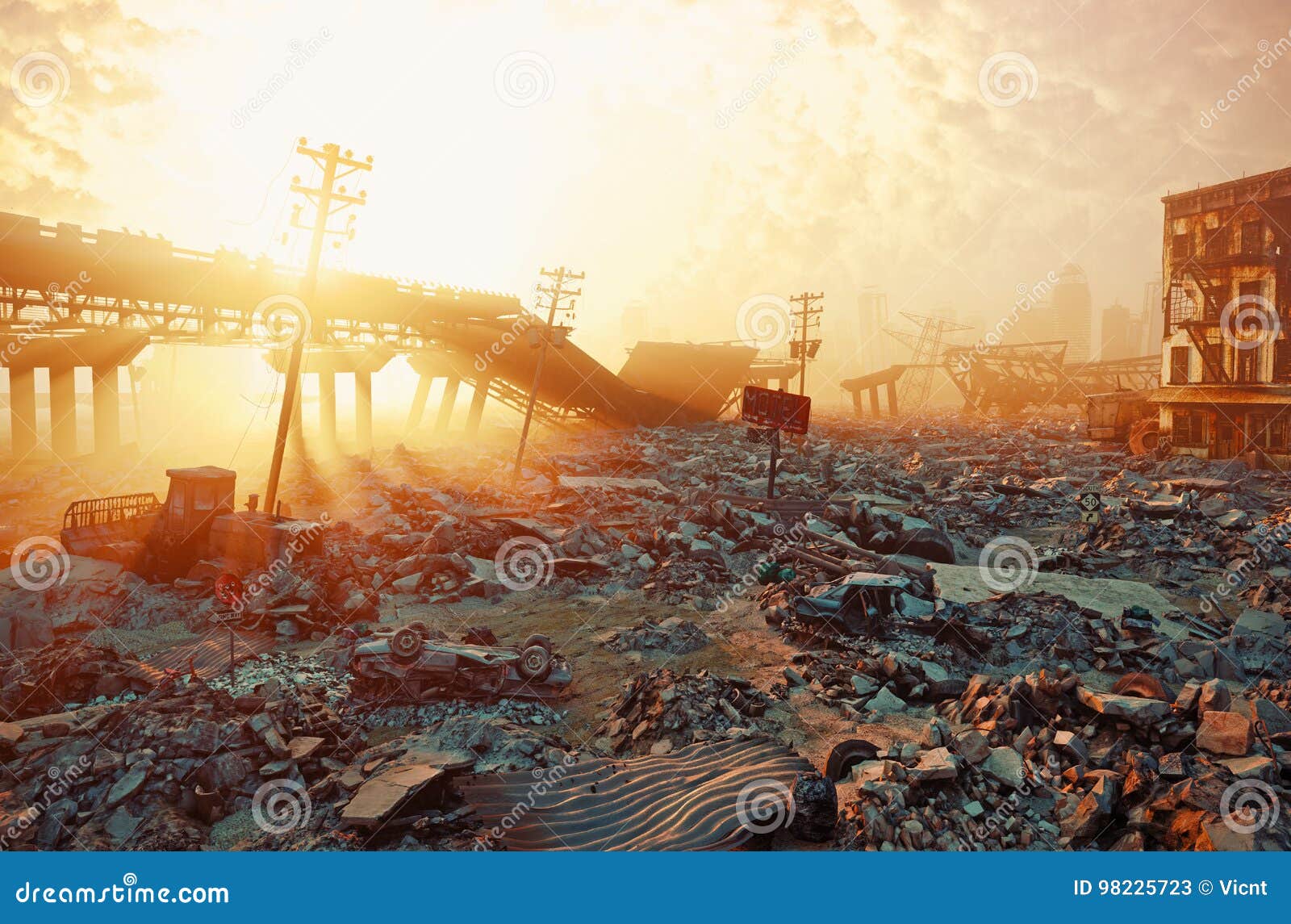 Horizontal apocalyptique illustration stock. Illustration du fond ...