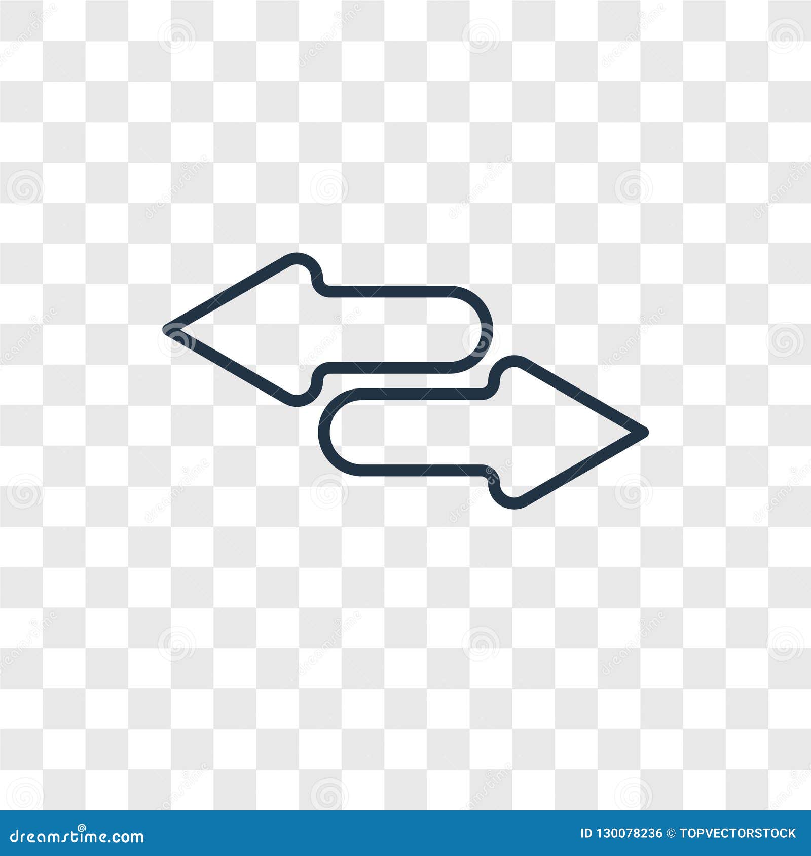 Horizontal Arrows Concept Vector Linear Icon Isolated on Transparent ...