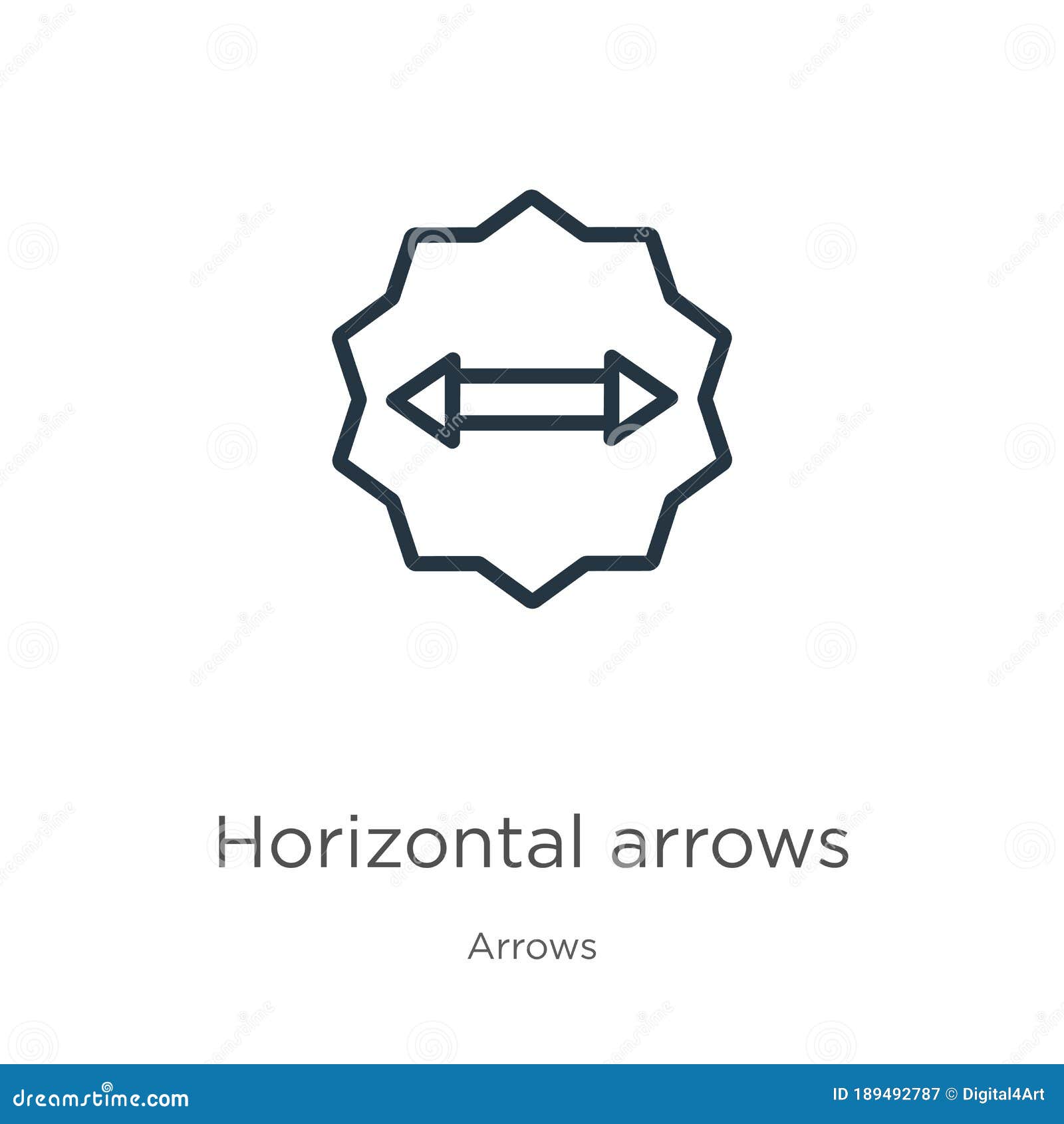 Horizontal Arrows Icon. Thin Linear Horizontal Arrows Outline Icon ...