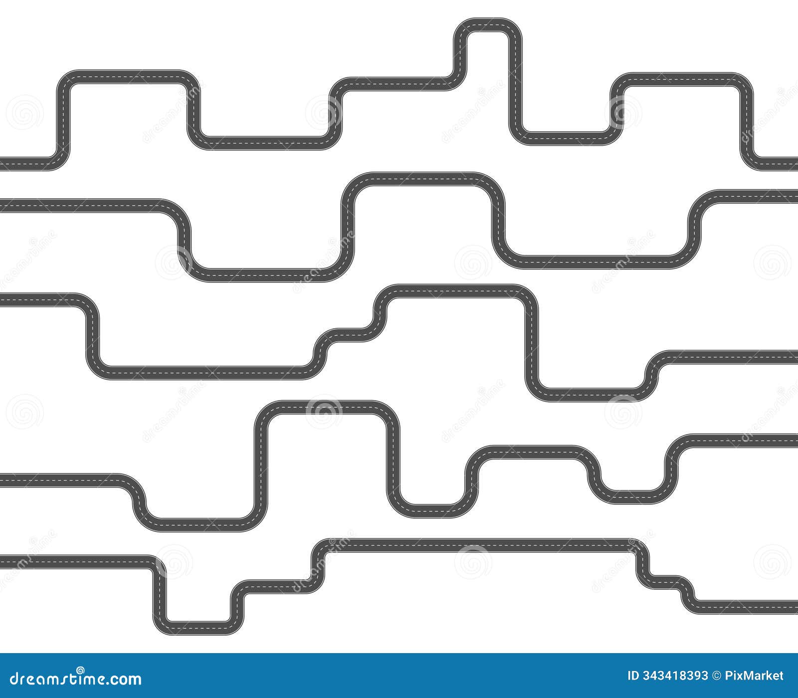 Asphalt Roads And Map Markers Cartoon Vector | CartoonDealer.com #348211639