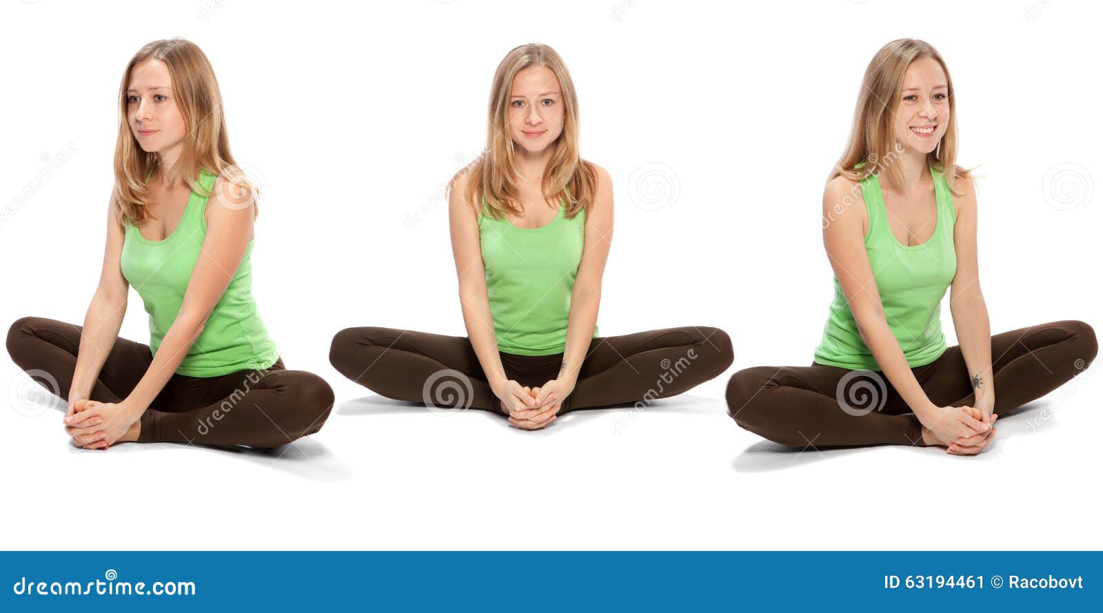 Horizontal Assembly of the Three Angles of a Girl Stock Image - Image ...