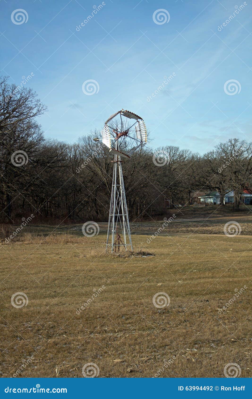 Horizontal Axis Windwill stock photo. Image of drainage - 63994492