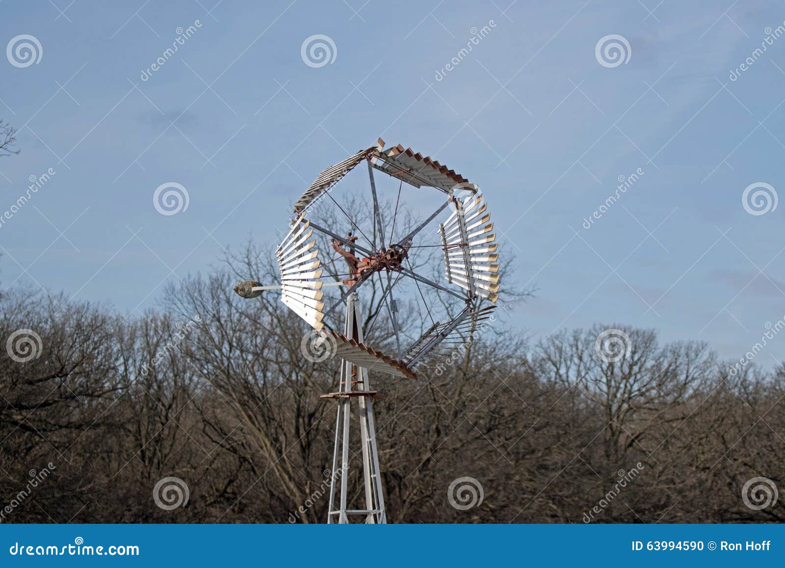 Horizontal Axis Windwill stock photo. Image of drainage - 63994590