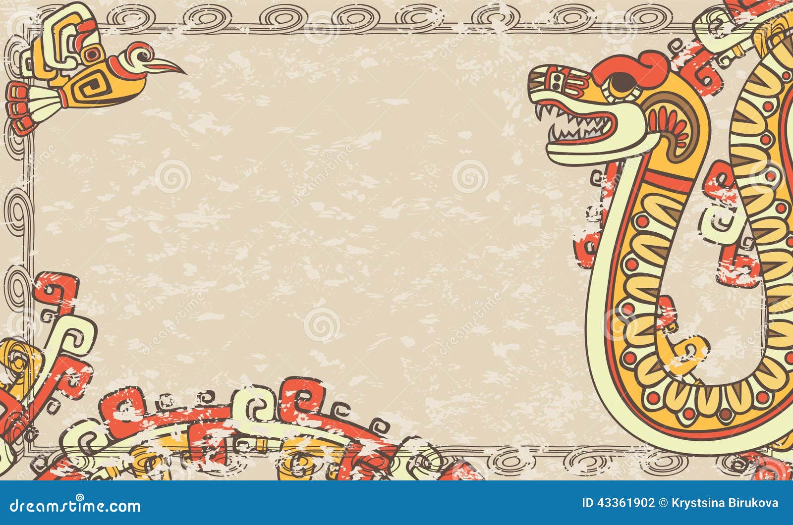 Fondo Azteca Fondo Geométrico Azteca Con Fantásticas Figuras: Vector