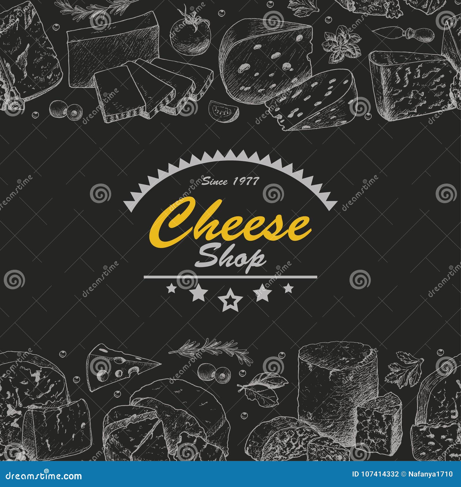 Horizontal Background with Cheese Products Stock Vector - Illustration ...
