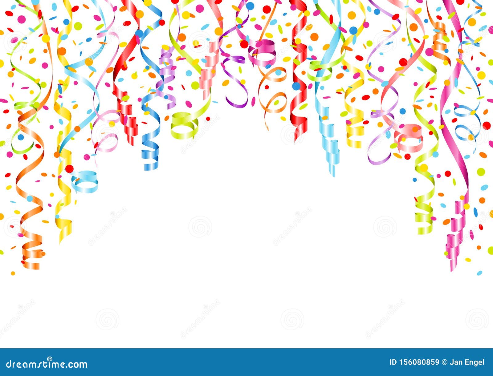 Horizontal Background Colorful Streamers and Confetti Stock Vector ...