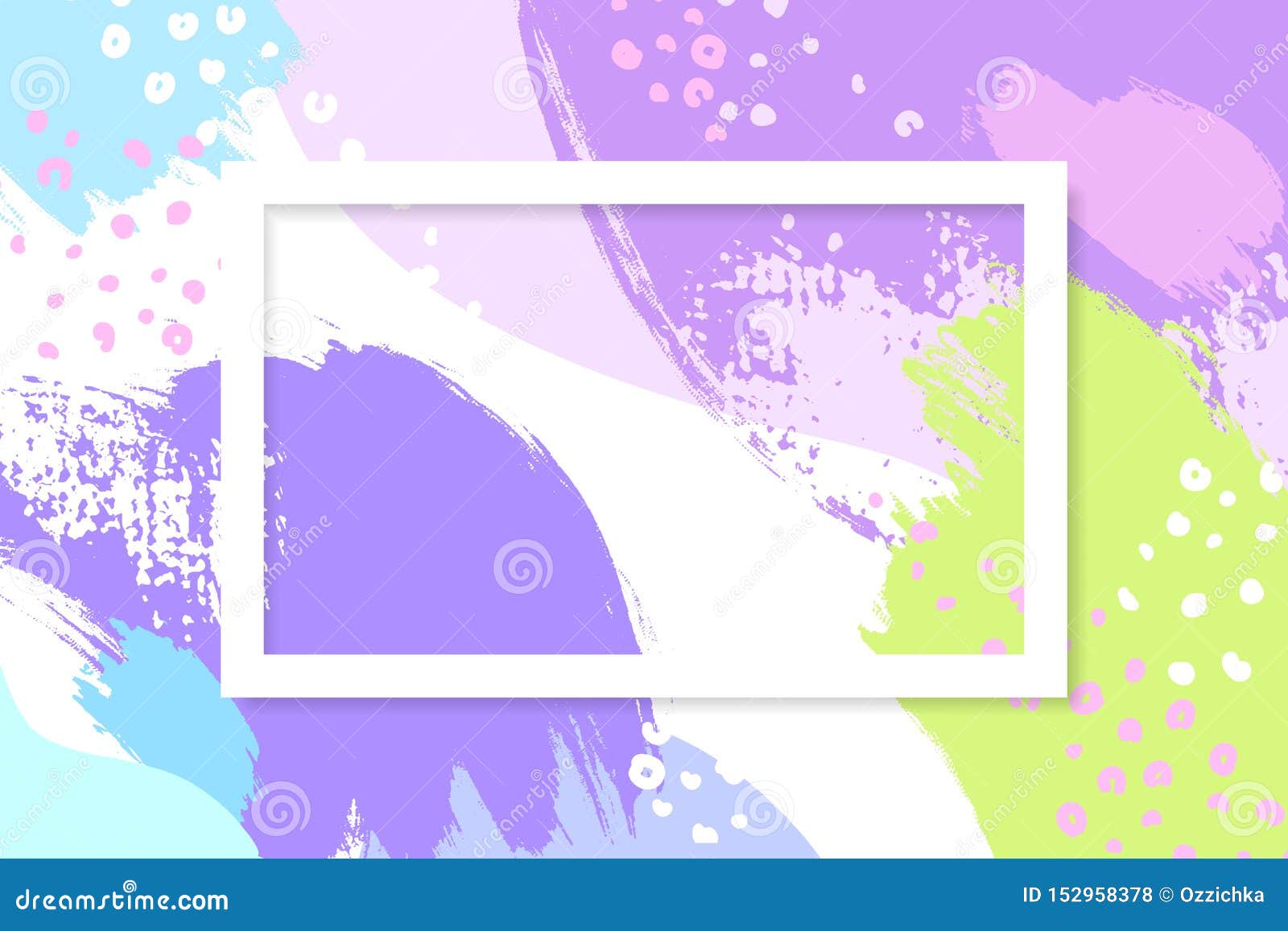 Horizontal Background with Copyspace and Various Brush Strokes. Header ...