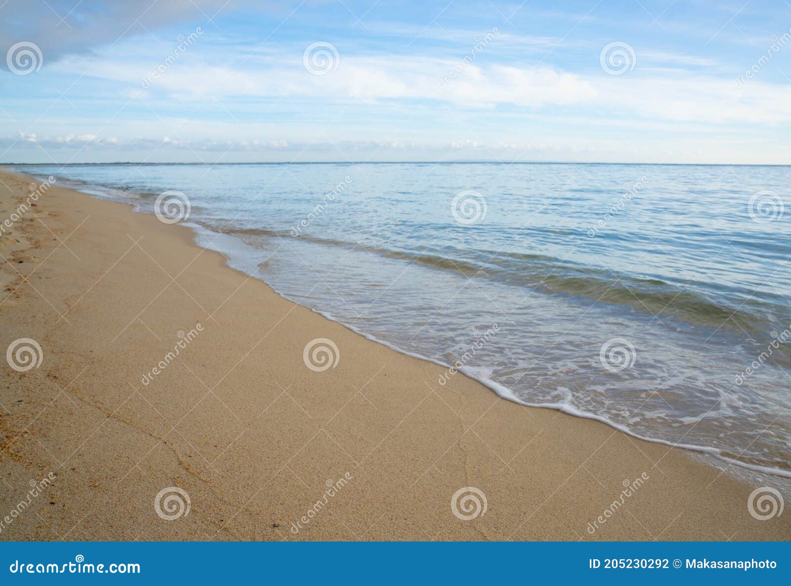 Horizontal Background of Gentle Waves on a Golden Sandy Tropical Beach ...