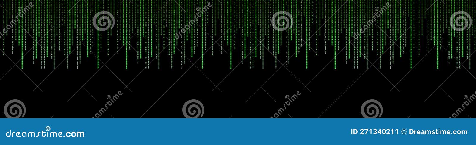 Horizontal Background with Matrix Binary Digital Digits of Different ...