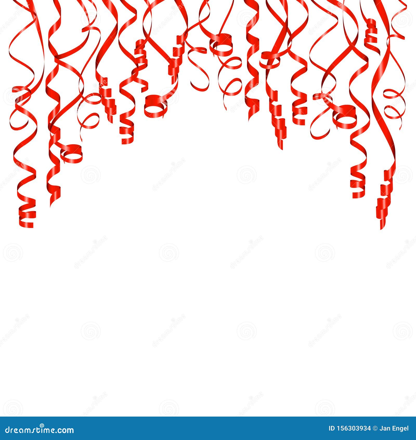 Horizontal Background Red Streamers Bended Different Lengths Stock ...