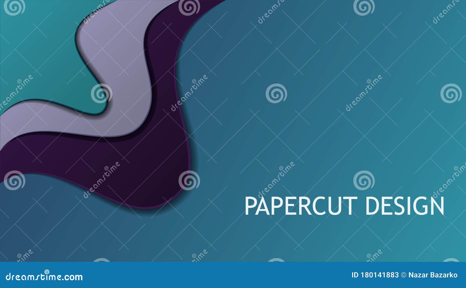 Horizontal Background Template for Banner. Papercut Design Stock ...