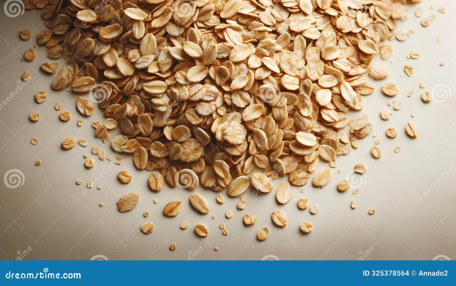 Horizontal Background Texture of Oatmeal Flakes Scattered Across a Flat ...