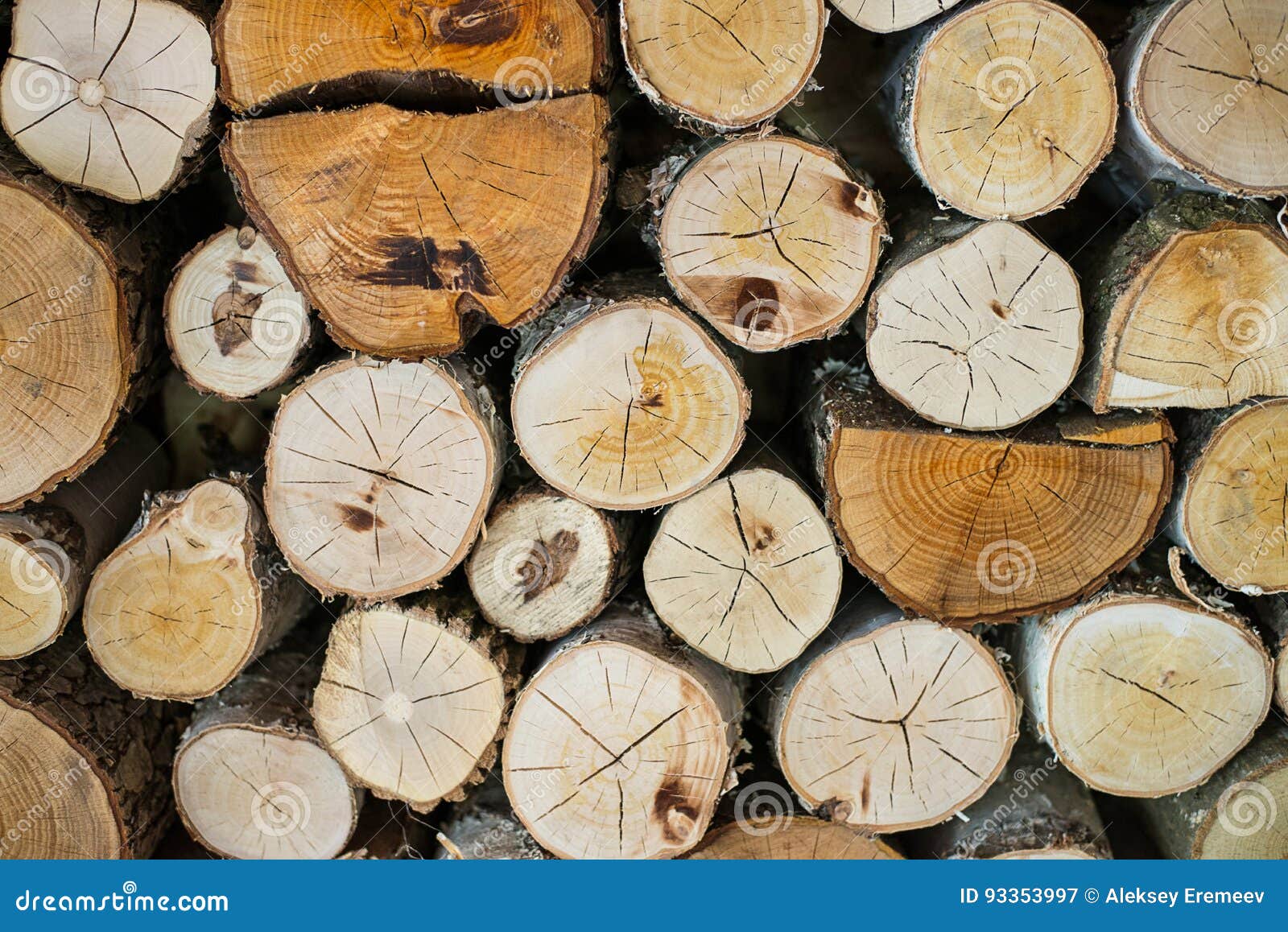 Horizontal Background of Wood Logs of Different Sizes Stock Image ...