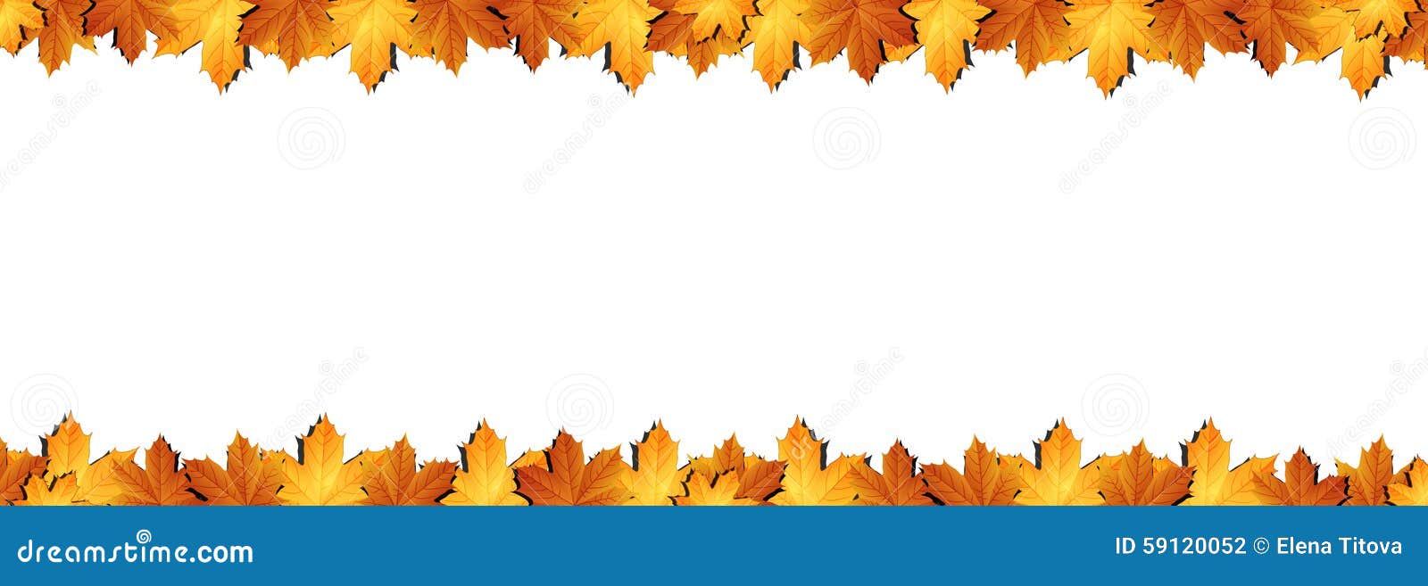 Horizontal Banner of Autumn Leaves Stock Vector - Illustration of ...
