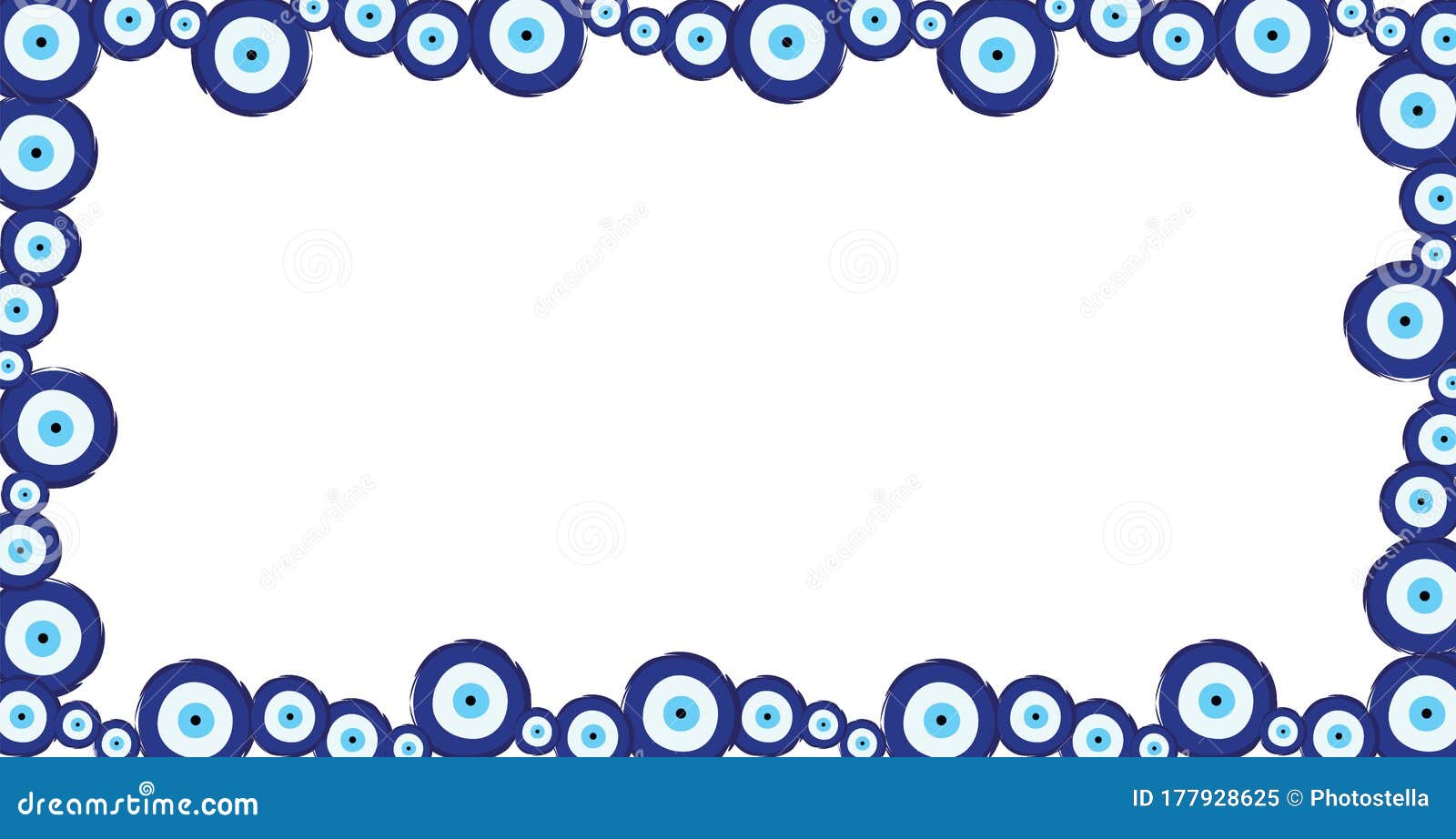 Horizontal Banner with Blue Evil Eyes Vector Stock Vector ...