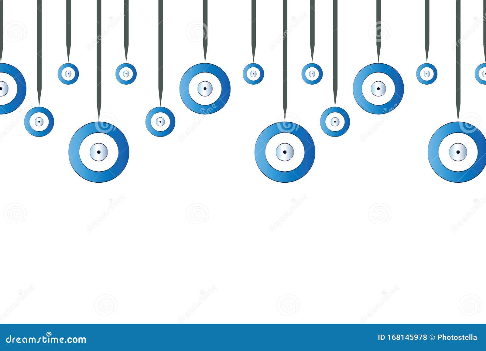 Horizontal Banner with Blue Evil Eyes Vector Stock Vector ...