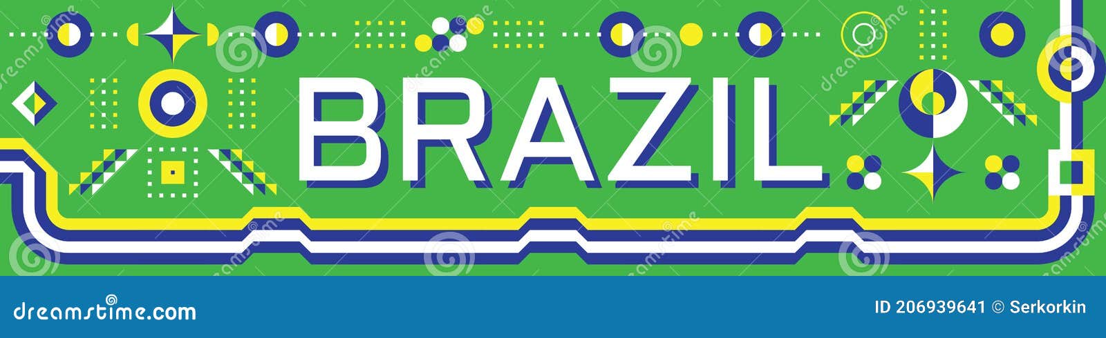 Horizontal Banner of Brazil Flag Colors for Creative Design Projects ...
