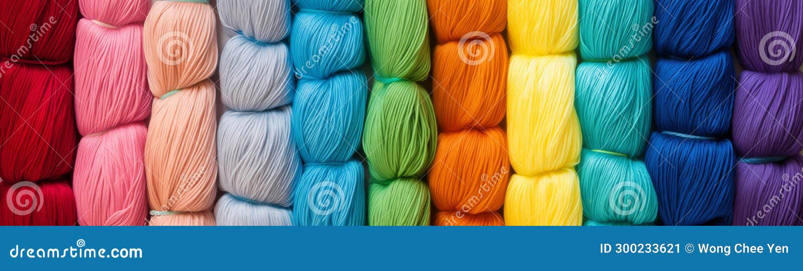 Horizontal Banner Colourful Yarn Threads Design Pattern Wallpaper Stock ...