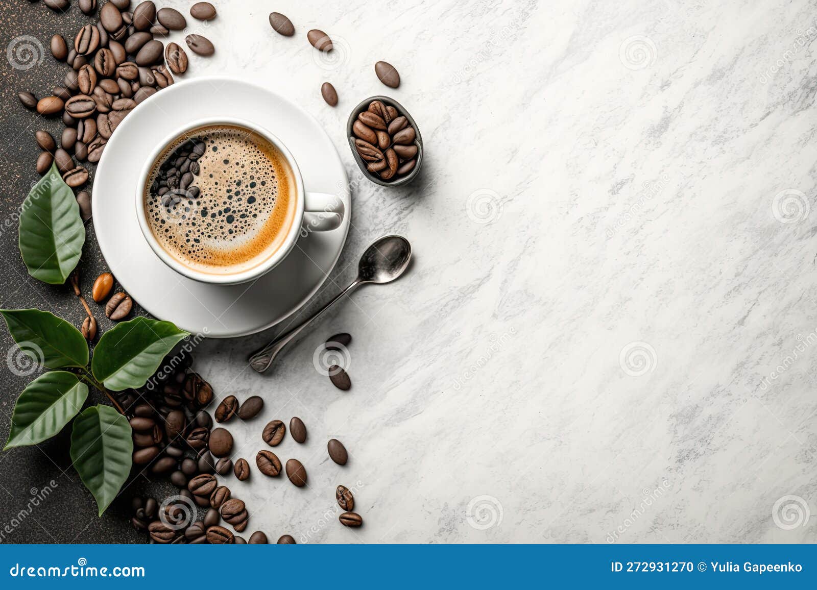A Horizontal Banner with a Cup of Coffee and Coffee Bean. Illustration ...