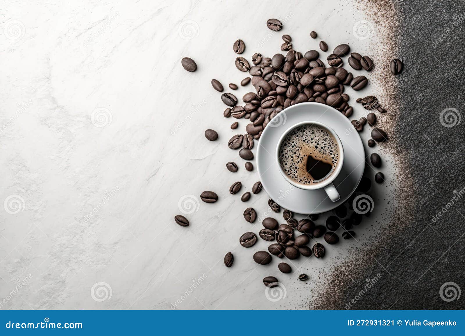 A Horizontal Banner with a Cup of Coffee and Coffee Bean. Illustration ...