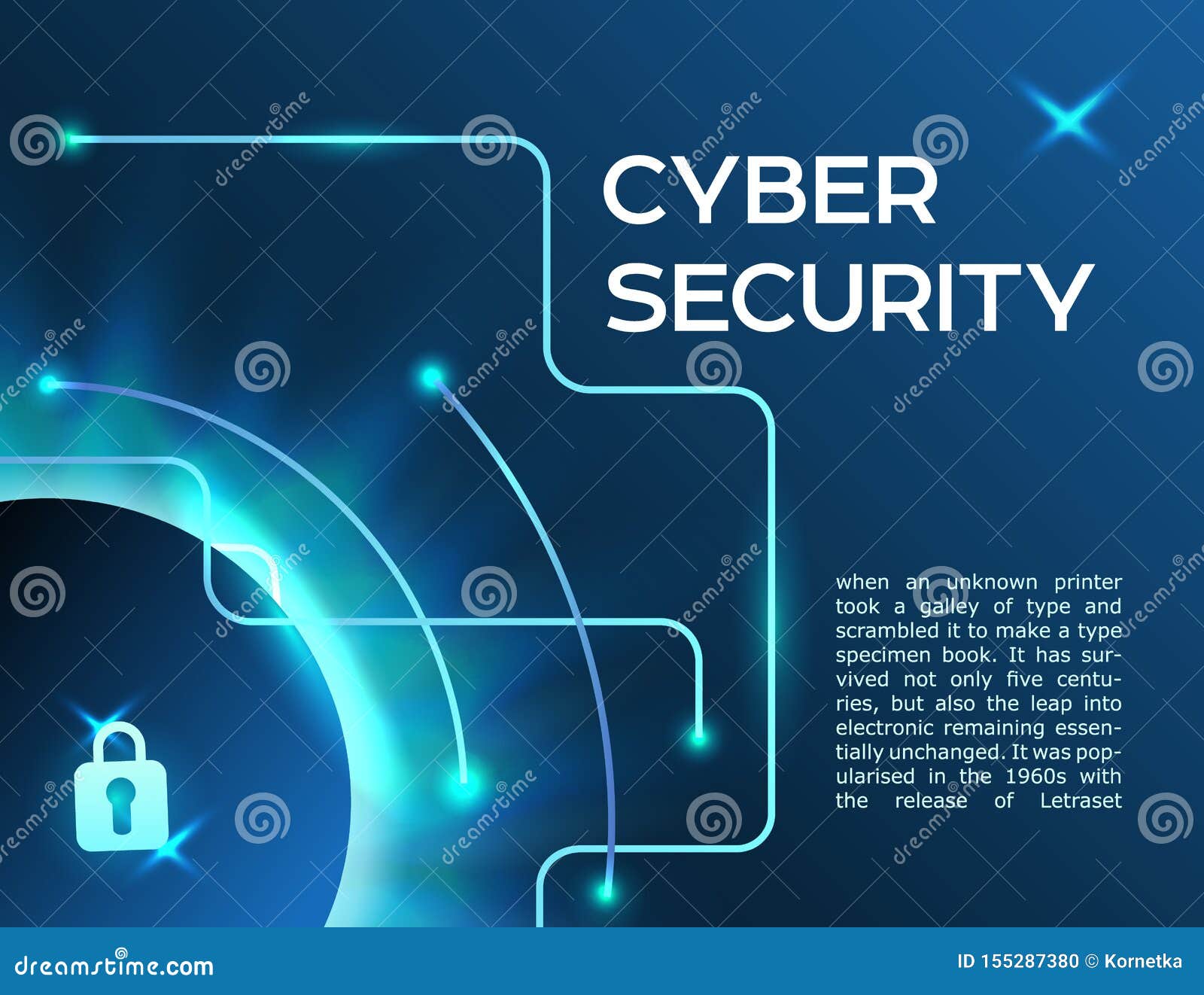 Horizontal Banner Cyber Security Information Privacy Idea or Yber Data ...