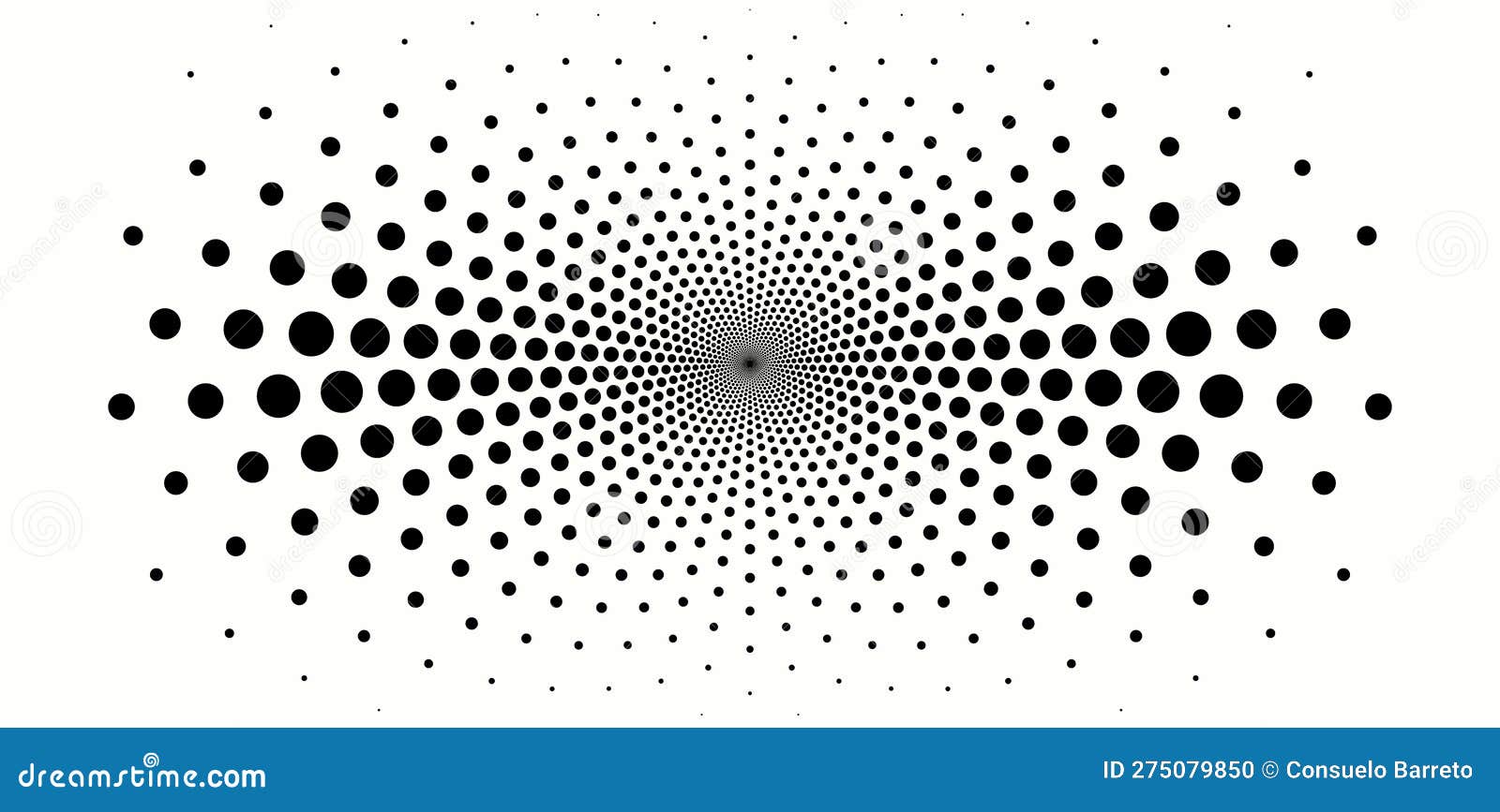 Horizontal Banner of Duo-tone Dots Radial Pattern Stock Vector ...