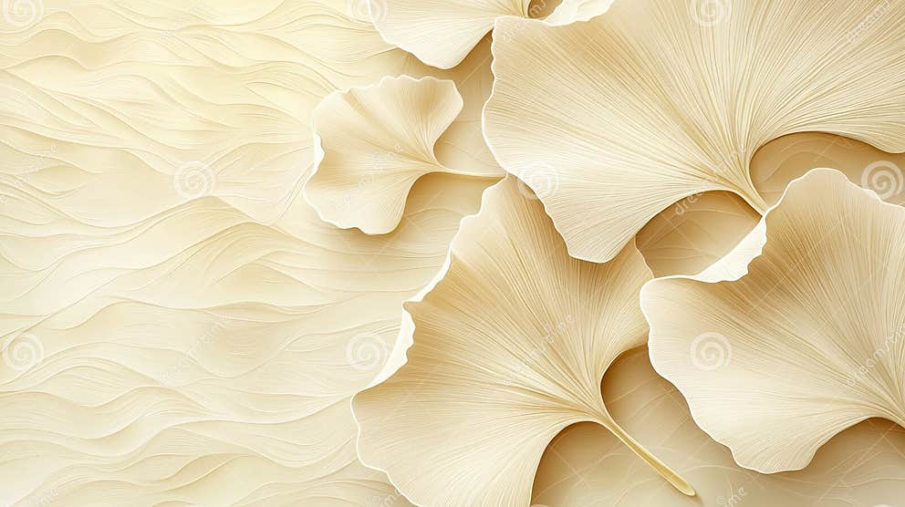 A Horizontal Banner Featuring a Ginkgo Leaf with Space for Text Stock ...