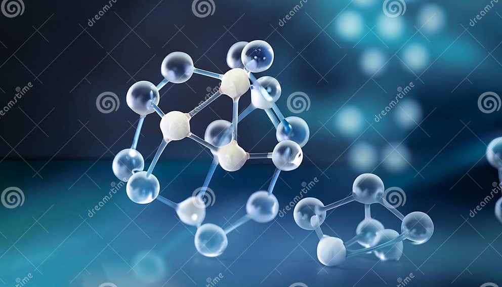 Horizontal Banner with Glass Model of Molecule AI Generated Stock ...