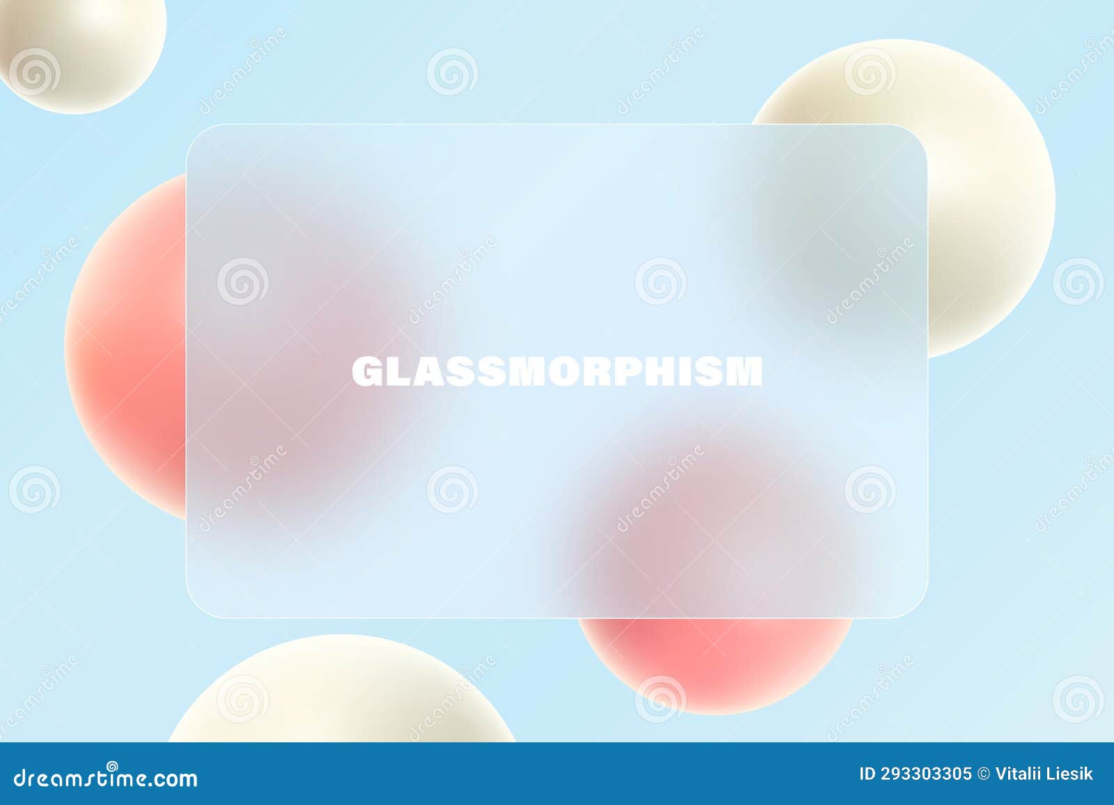 Horizontal Banner with Glass Overlay Effect with 3D Balls in Glass ...