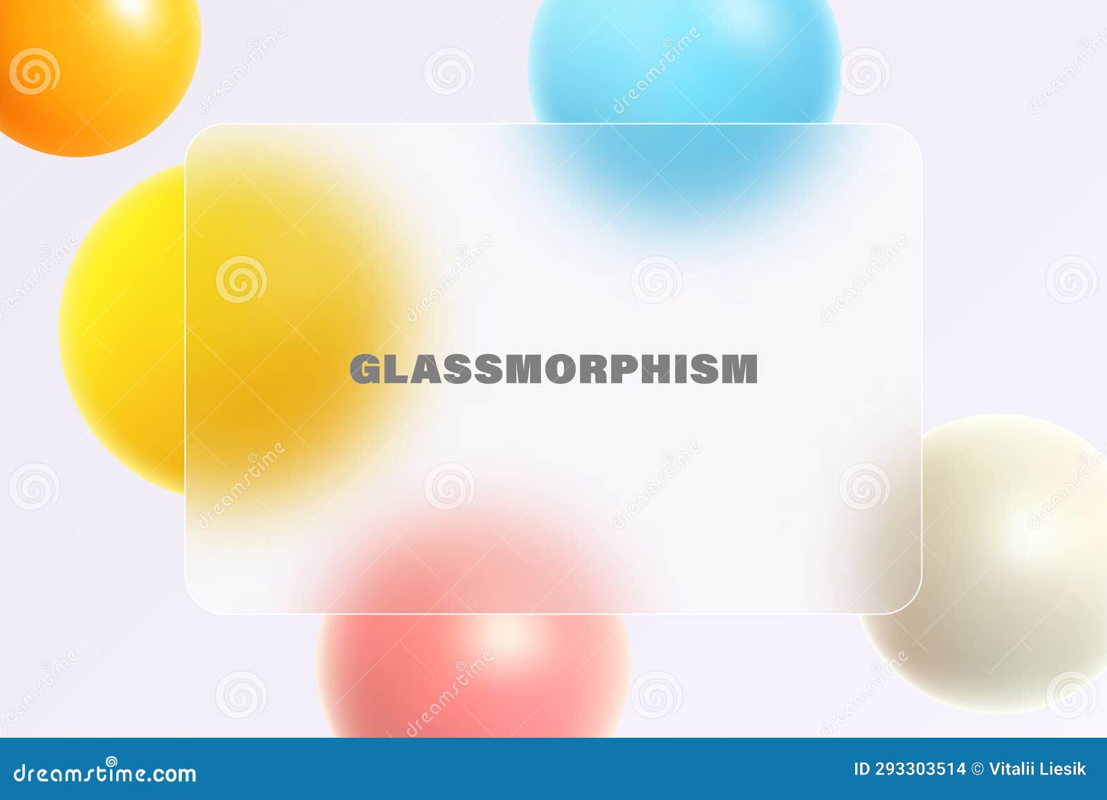 Horizontal Banner with Glass Overlay Effect with 3D Balls in Glass ...
