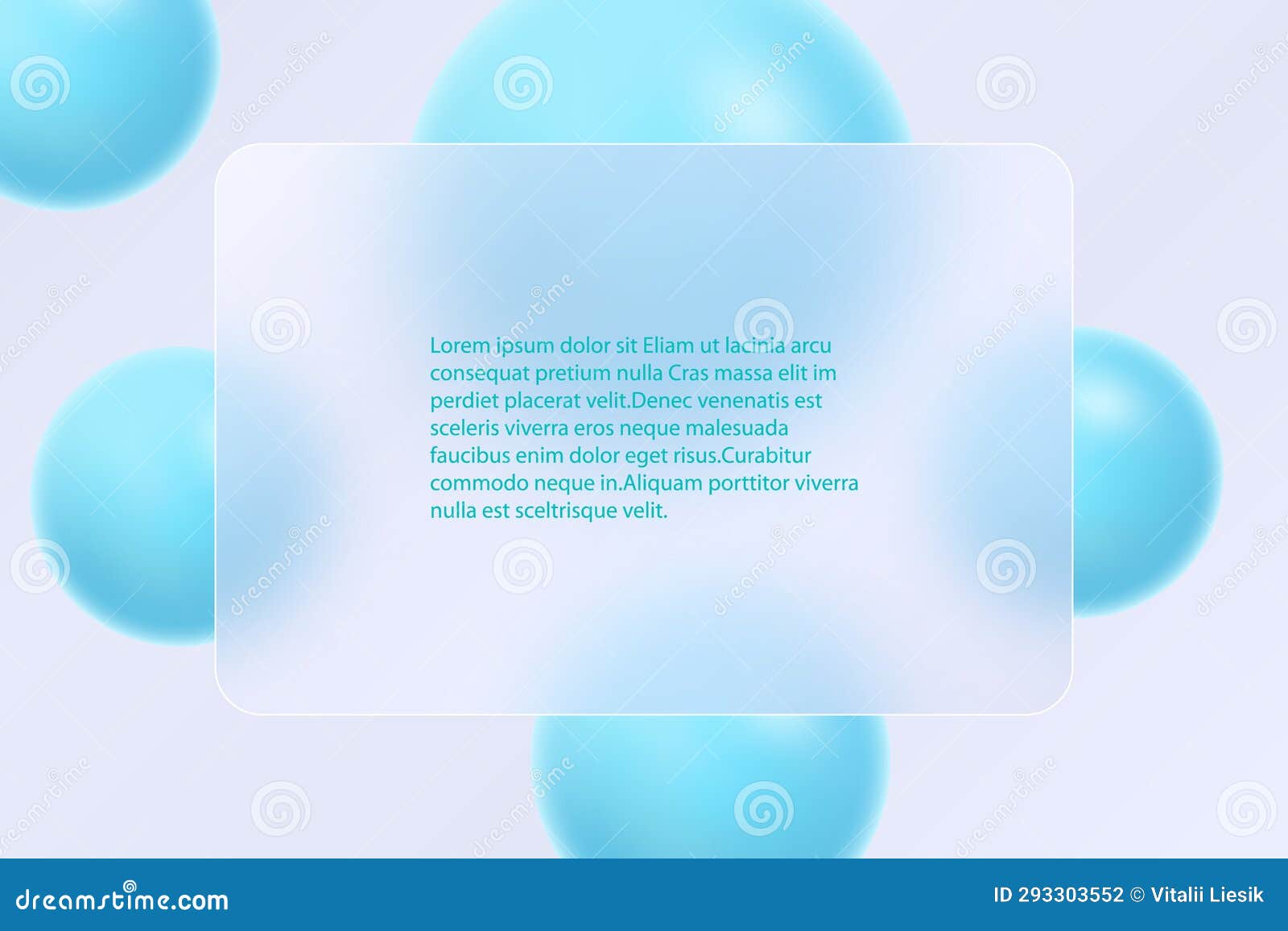 Horizontal Banner with Glass Overlay Effect with 3D Balls in Glass ...