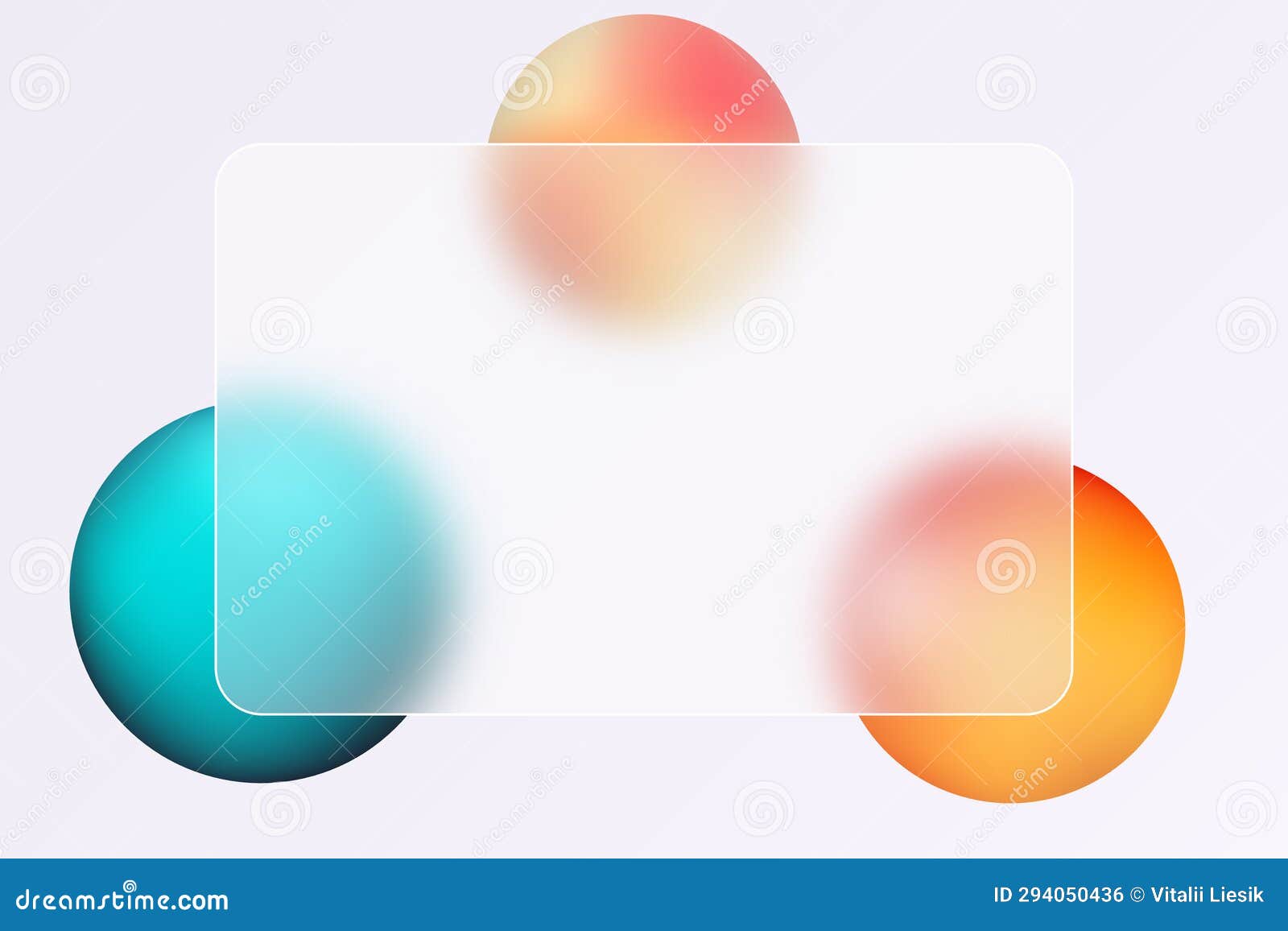 Horizontal Banner with Glass Overlay Effect with 3D Balls in Glass ...