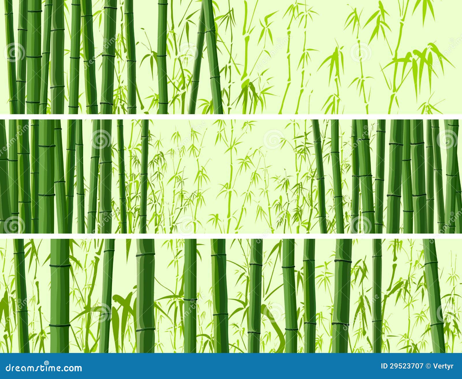 Horizontal Banner with Many Bamboos. Stock Vector - Illustration of ...
