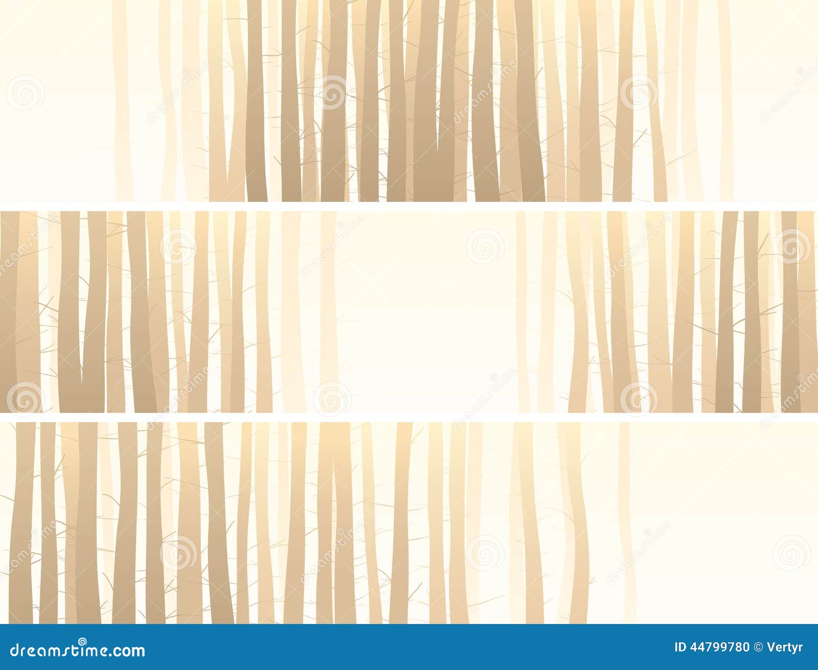 Horizontal Banner with Many Tree Trunks. Stock Vector - Illustration of ...