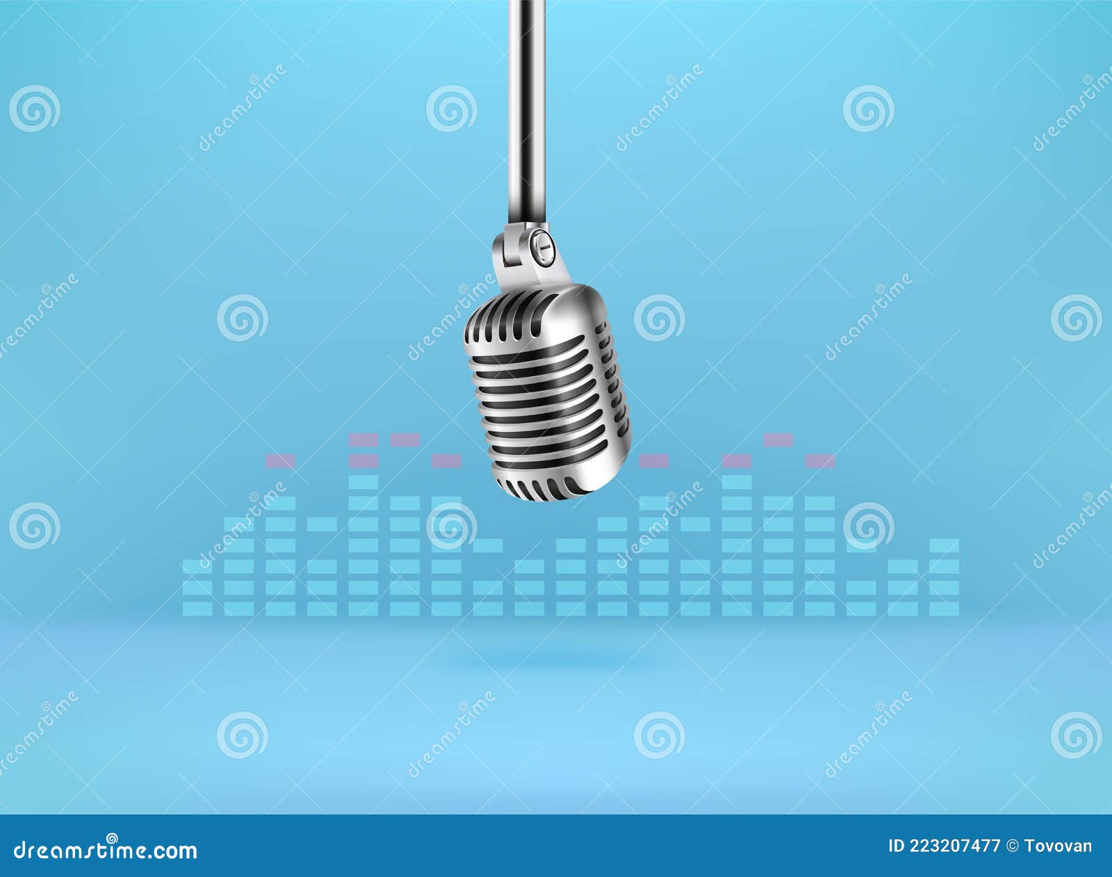 Horizontal Banner with Microphone Stock Vector - Illustration of ...