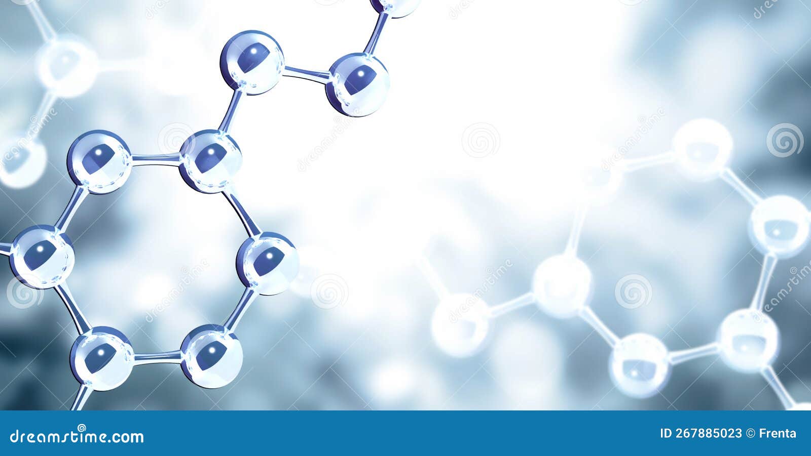 Horizontal Banner with Model of Abstract Molecular Structure ...