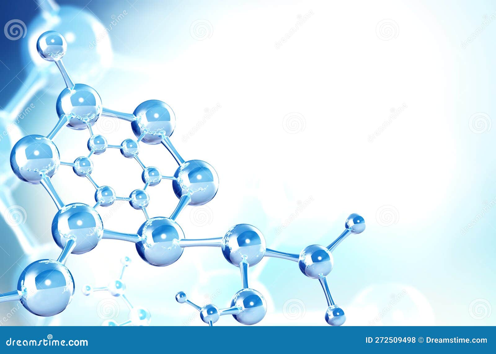 Horizontal Banner with Model of Abstract Molecular Structure ...