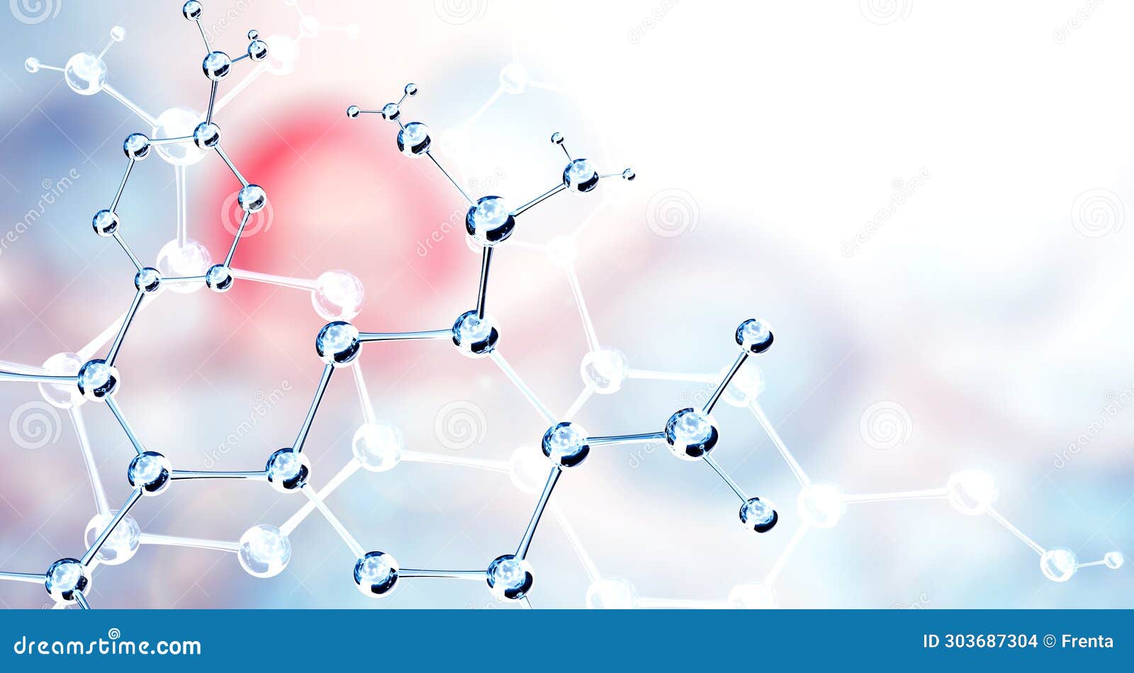 Horizontal Banner with Model of Abstract Molecular Structure ...