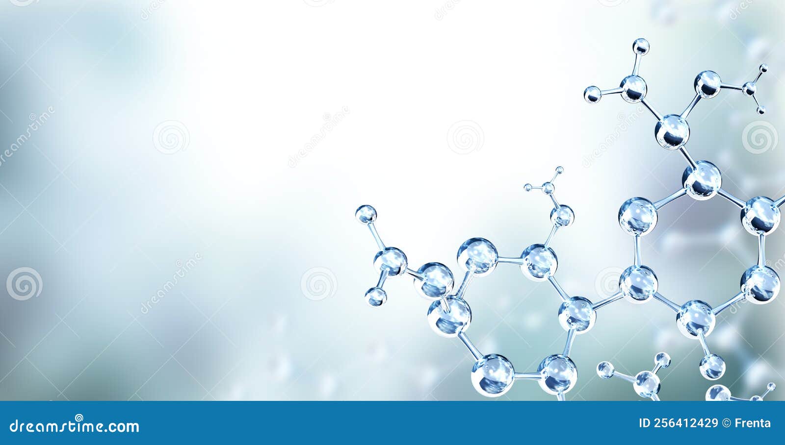 Horizontal Banner with Model of Abstract Molecular Structure ...