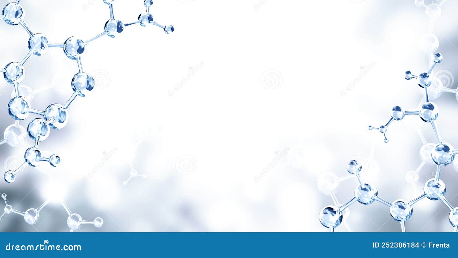 Horizontal Banner with Models of Abstract Molecular Structure. Science ...