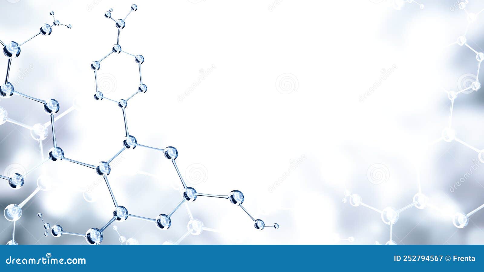 Horizontal Banner with Models of Abstract Molecular Structure. Science ...