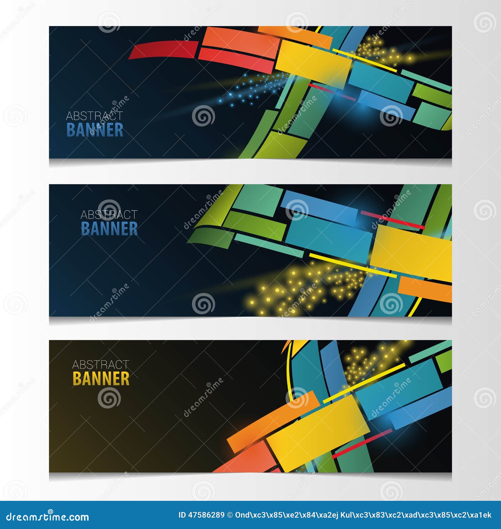 Horizontal Banner Set. Abstract Colorful Vector Stock Vector ...